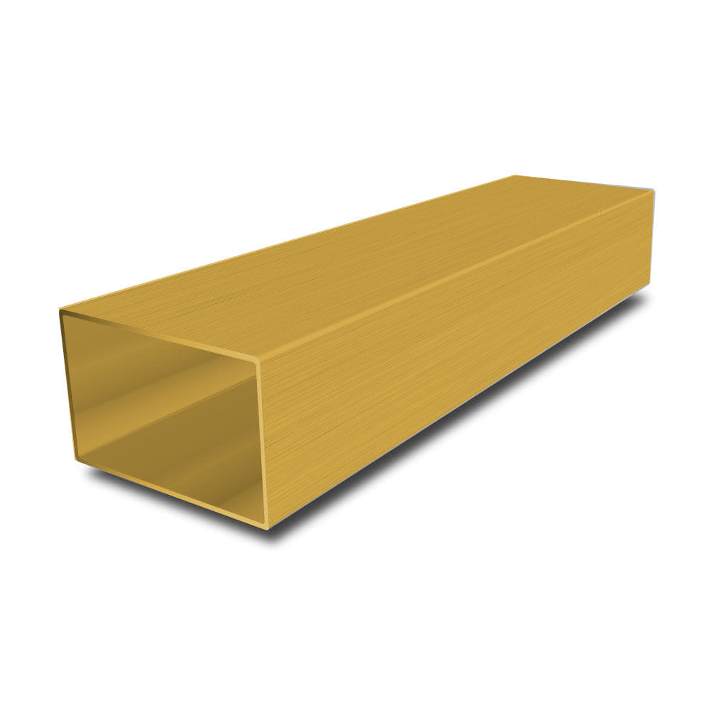 50mm x 25mm x 1.5mm Plain Finish Brass Rectangular Tube